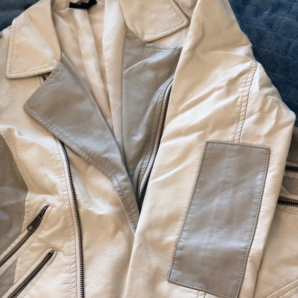 Apt. 9 | Jackets & Coats | Cream Faux Moto Jacket | Poshmark